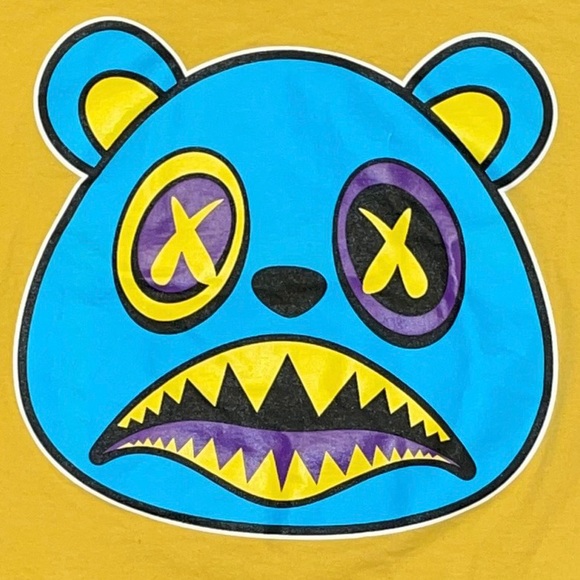 Born A Wild Soul BAWS | Shirts | Baws Yellow Crazy Bear Graphic Tshirt ...